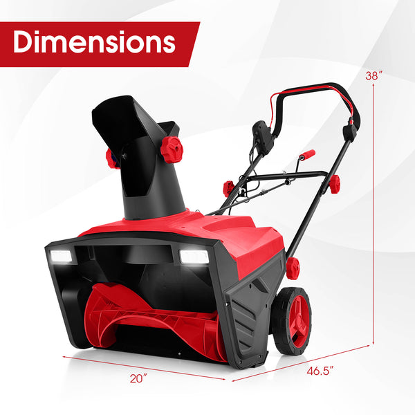 20 Inch 120V 15Amp Electric Snow Thrower with 180¡ã Rotatable Chute ...