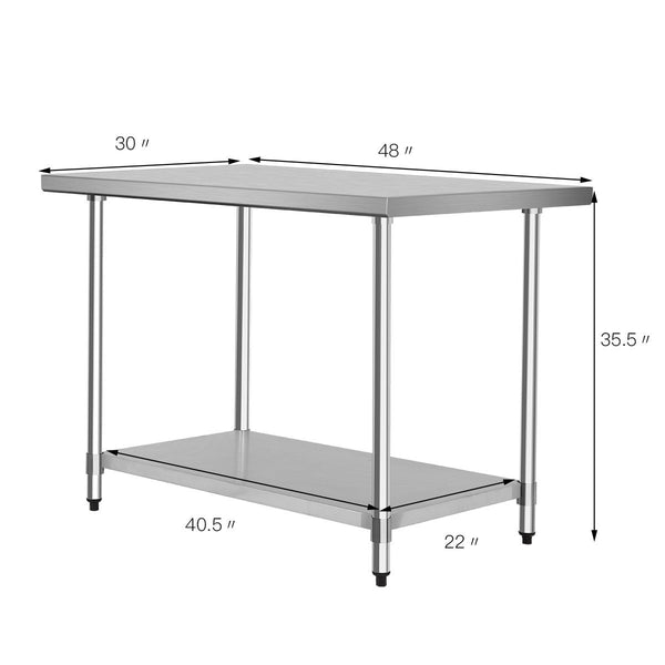30 x 48 Inch Stainless Steel Table Commercial Kitchen Worktable – Skonyon