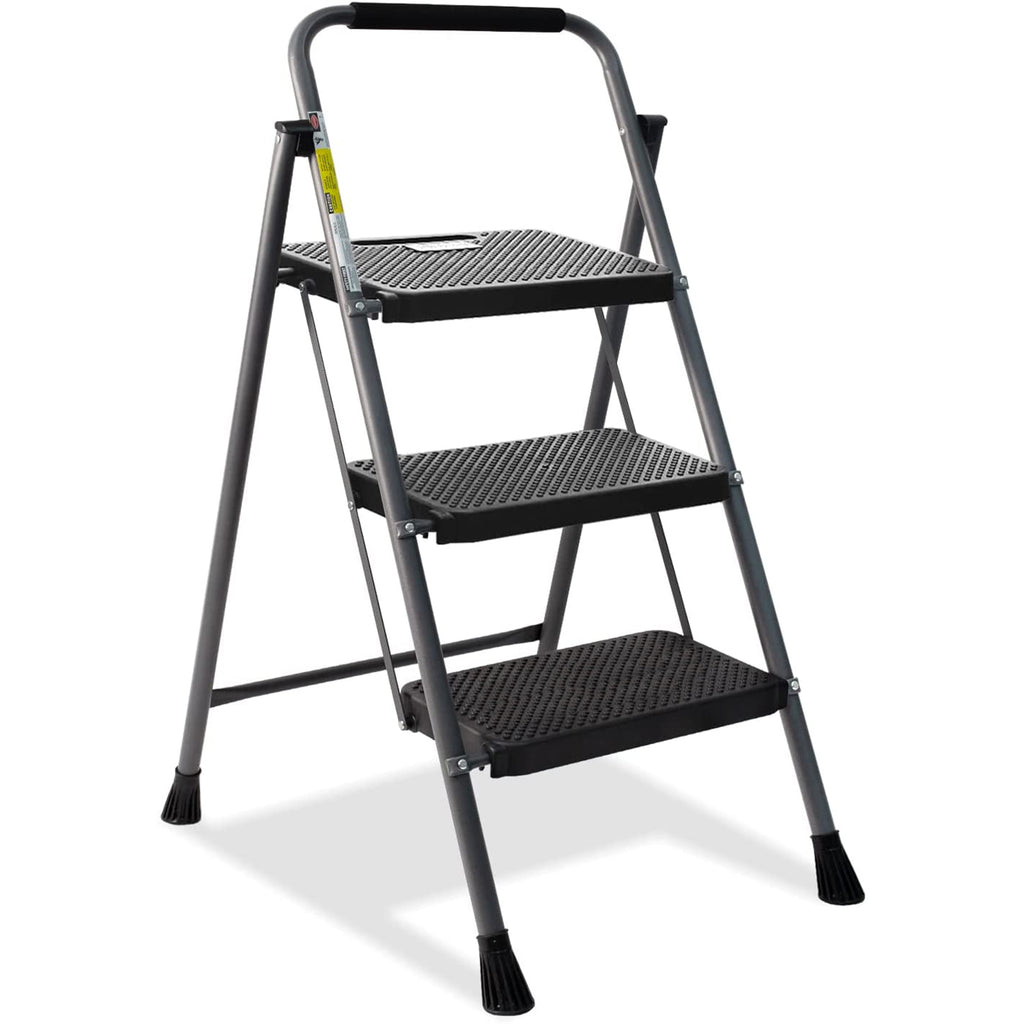 3-Step Pro-Grade Steel Step Stool, 330 lbs. Load Capacity Type IA Duty ...