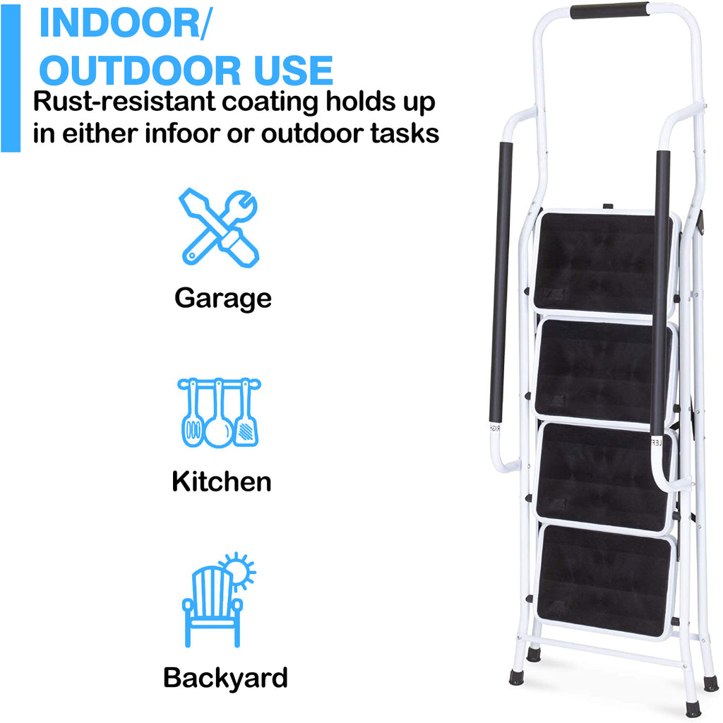 4-Step Pro-Grade Steel Step Stool with Handrails – Skonyon