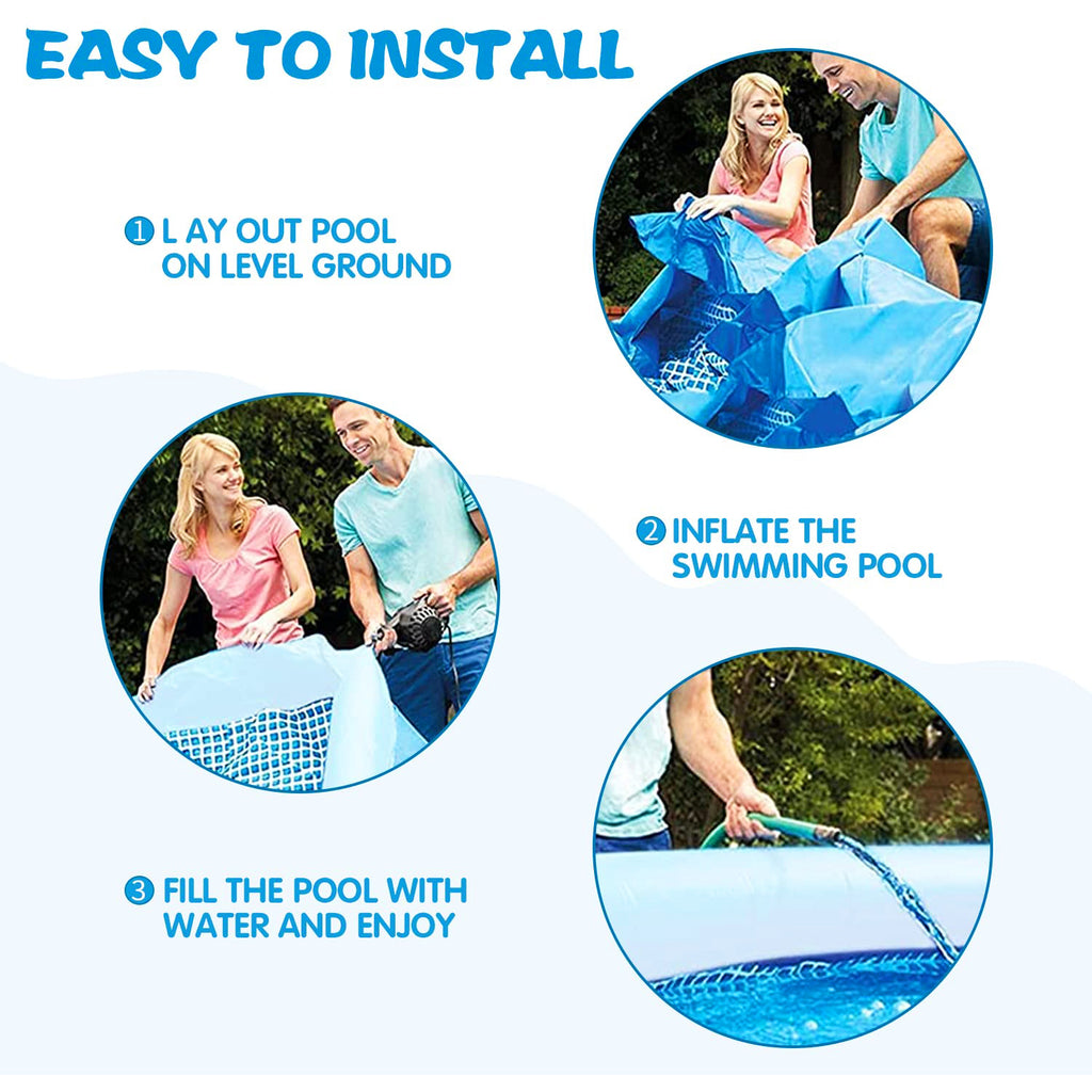 10 ft. Round 30 in. D Easy Set Pool Inflatable Pool with Pump and Main ...