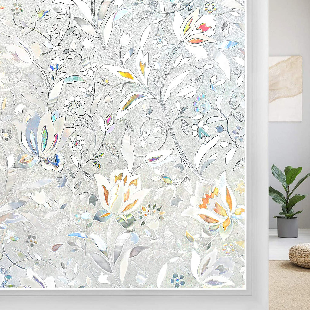 SUGIFT 3D Static Glass Films Window Film Decorative Pattern Design Gla ...